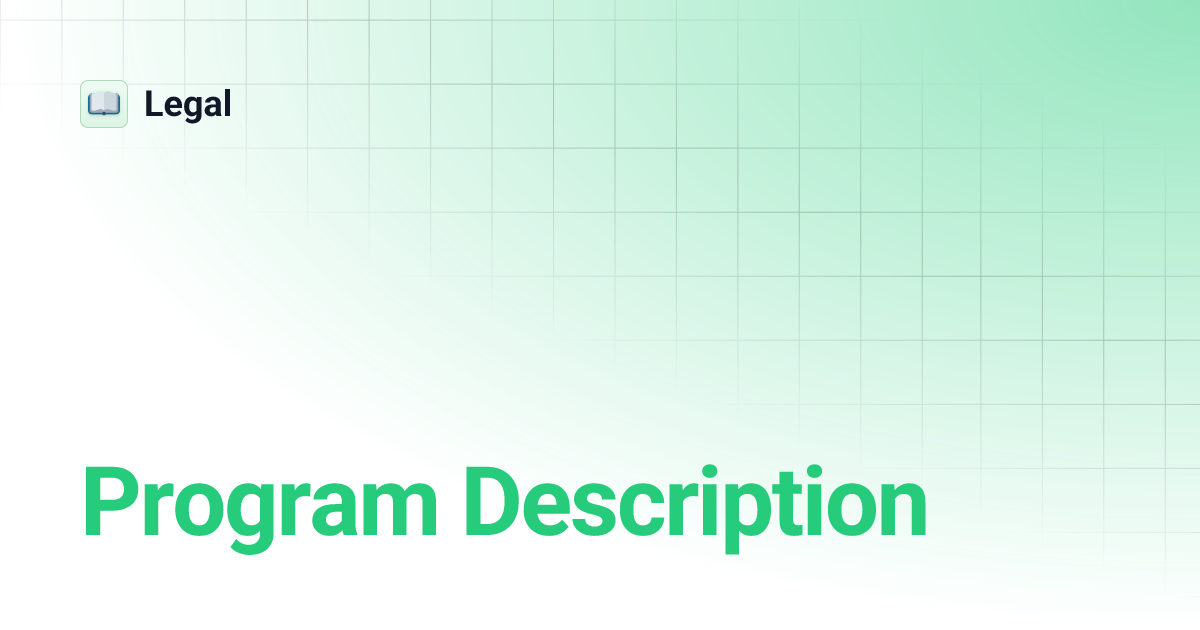 Program Description | Legal